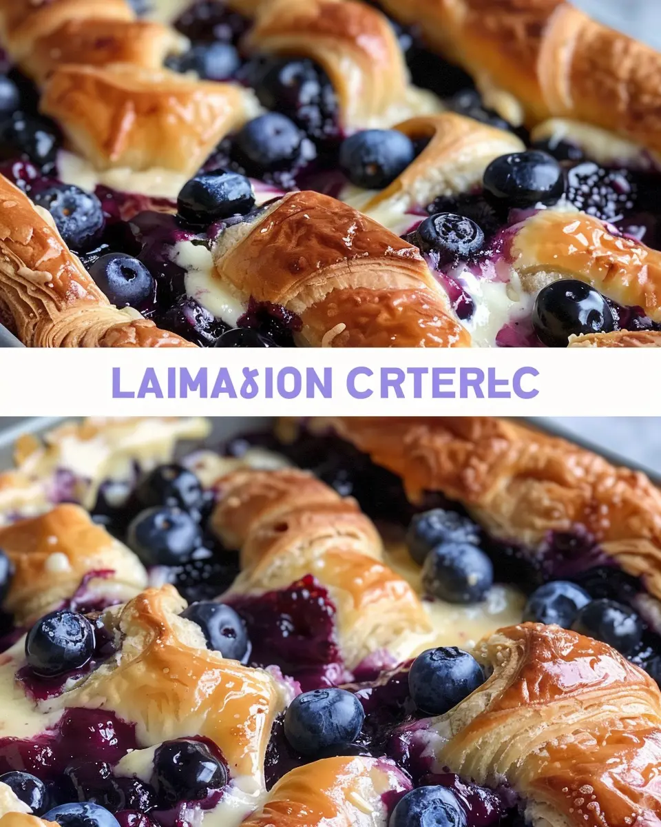 blueberry cream cheese croissant casserole