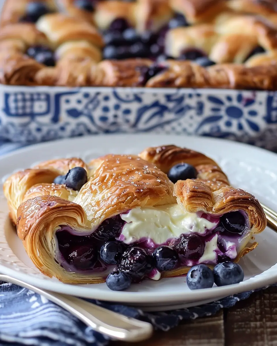 blueberry cream cheese croissant casserole